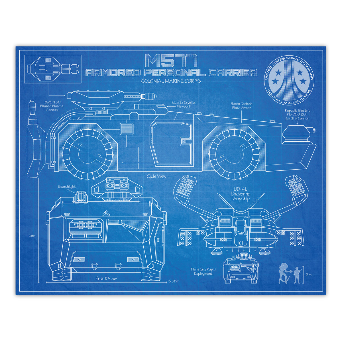 Aliens - M577 Armored Personnel Carrier - Blueprint Style Print - 8x10 ...
