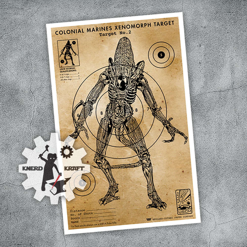 Aliens - Xenomorph - Vintage Shooting Target Print - 11x17 – KnerdKraft