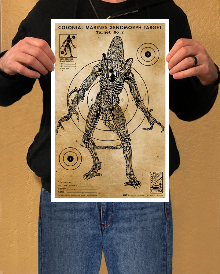 Aliens - Xenomorph - Vintage Shooting Target Print - 11x17 – KnerdKraft