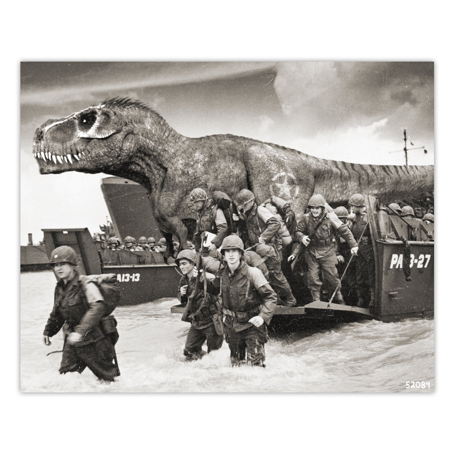 Alternate WW2 History - Tyrannosaurus Rex D Day Print - 8x10 – KnerdKraft