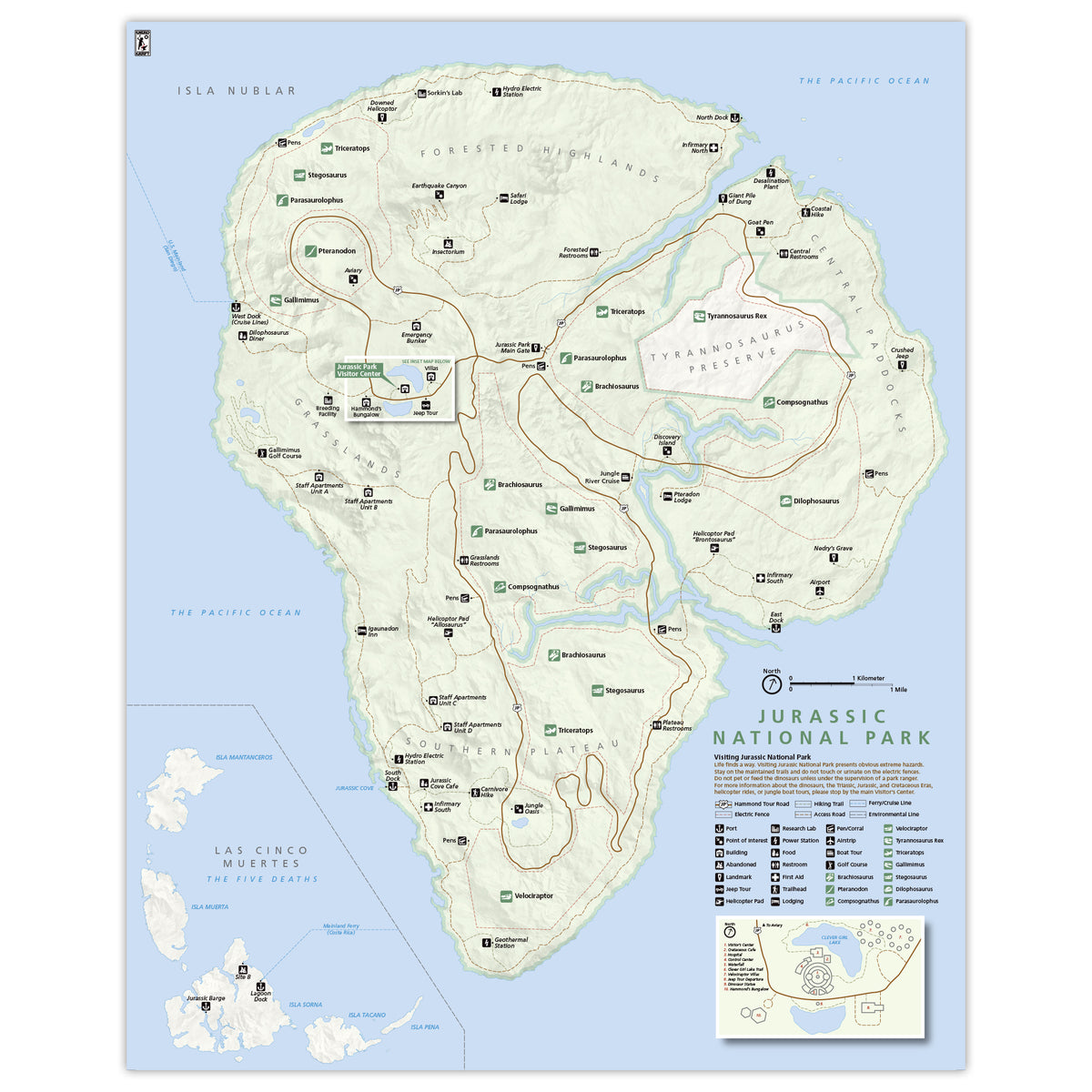 Jurassic World Park Map Jurassic Park: Isla Nublar Map [download]