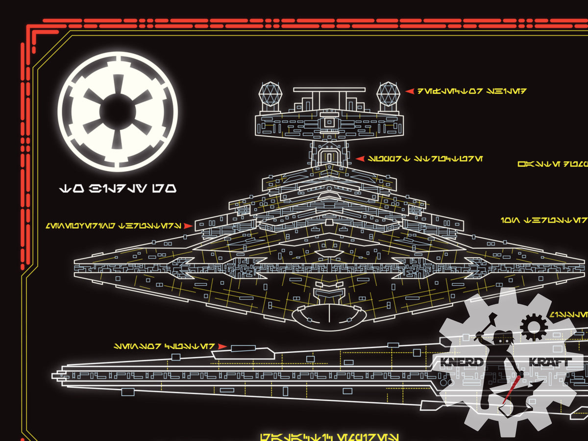 Imperial Star Destroyer - Starship Schematic - 36x11.75 – KnerdKraft