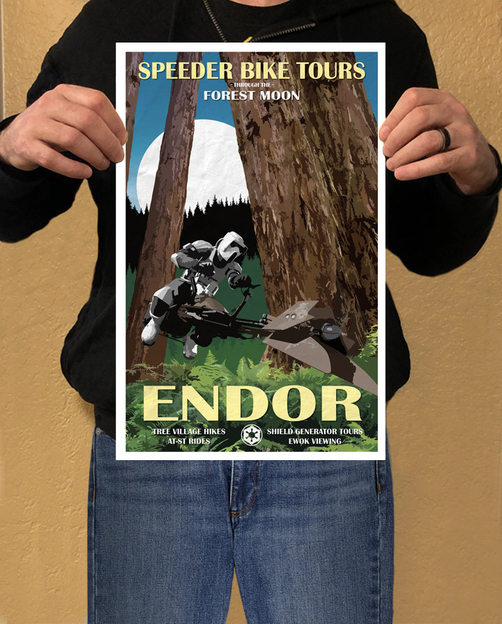 Star Wars - Endor - Vintage Travel Print - 11x17 – KnerdKraft